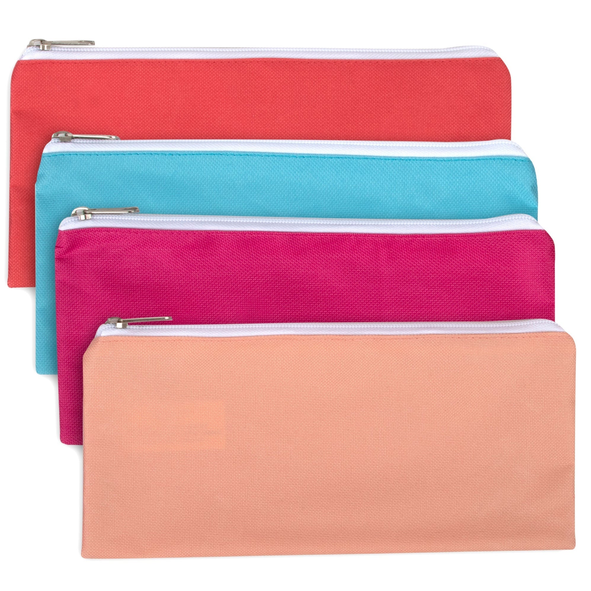 100-pack Bulk Zippered Pencil Pouch - Assorted Colors or Black ...
