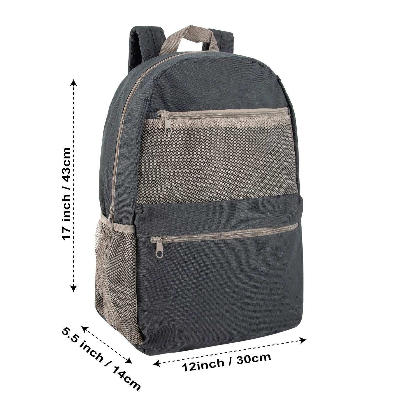 24-pack Bulk 17" Trailmaker Double Front Pocket Backpack w/ Side Pocket ...