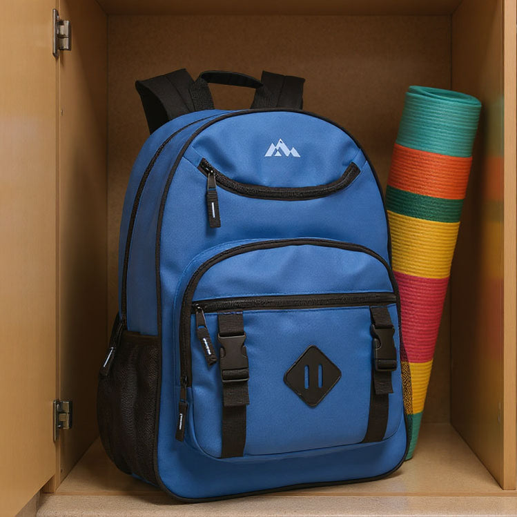 24-pack Bulk 18" Double Buckle Backpack w Laptop Section, 4 Colors ...