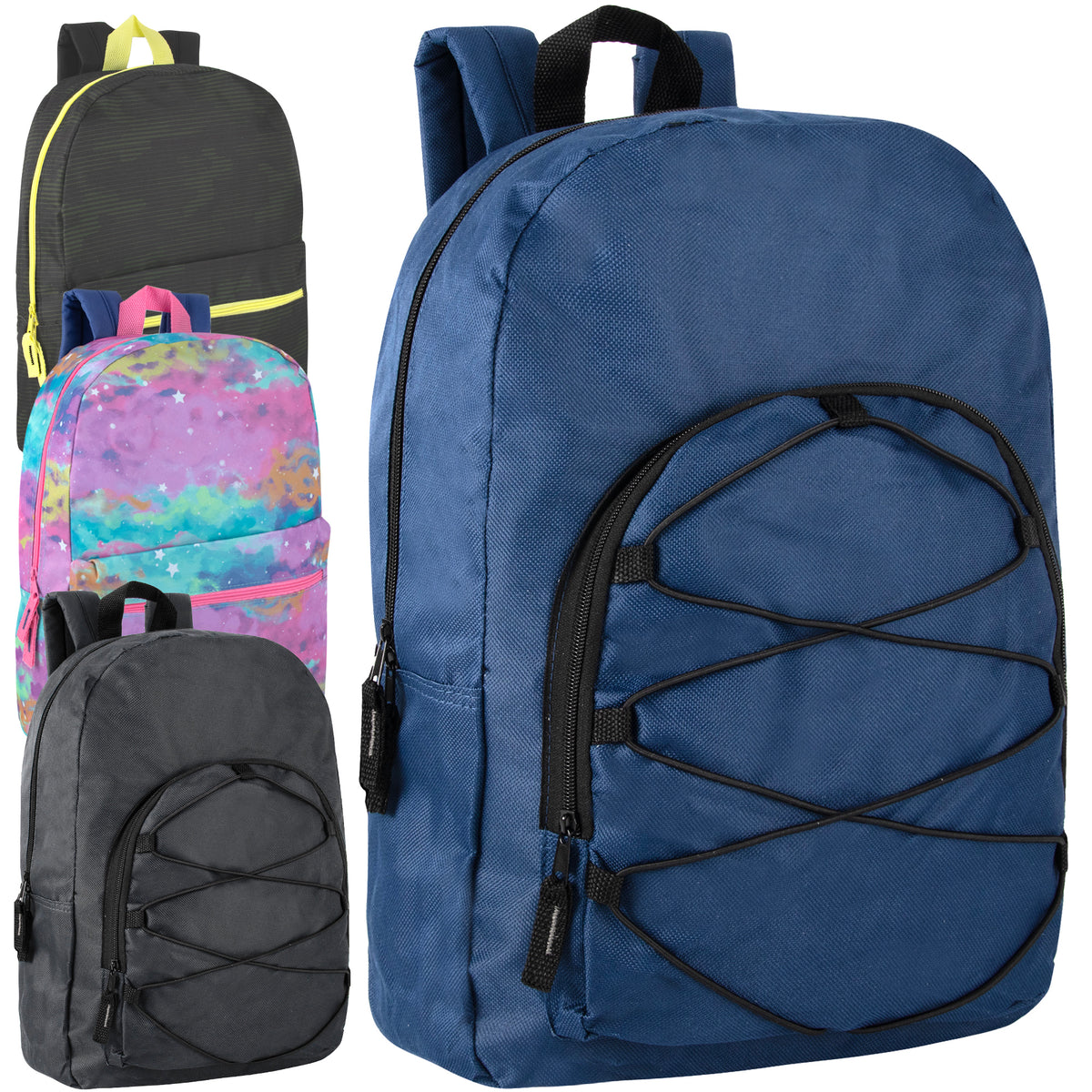24-pack Bulk 17" Dome Backpack - 4 Colors — BagsInBulk.com