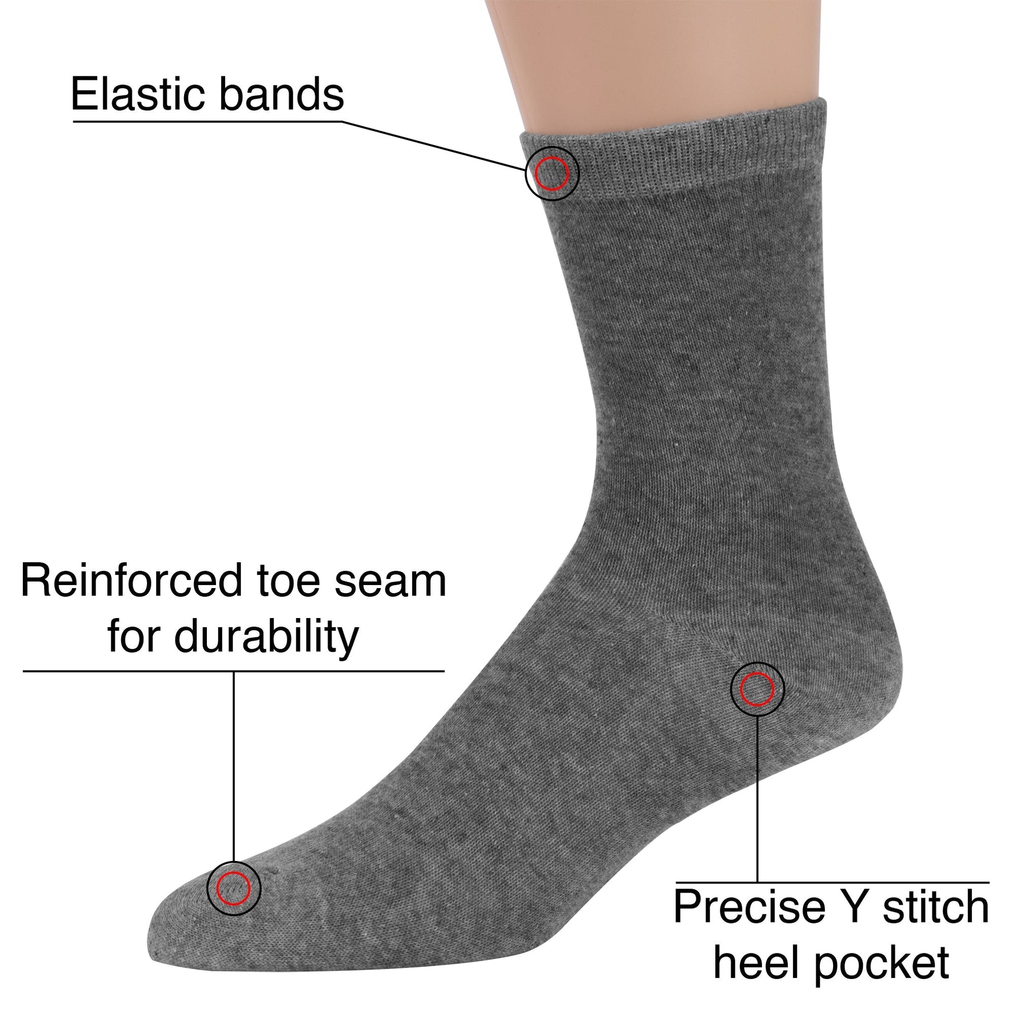 100-pack Bulk Men's Crew Socks - Assorted or Single Colors — BagsInBulk.com