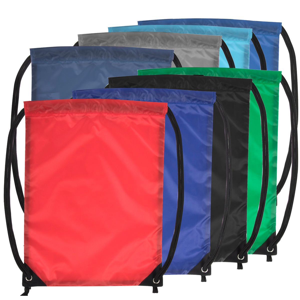 100-pack Bulk 18" Drawstring Backpack String Bag - 8 Colors ...