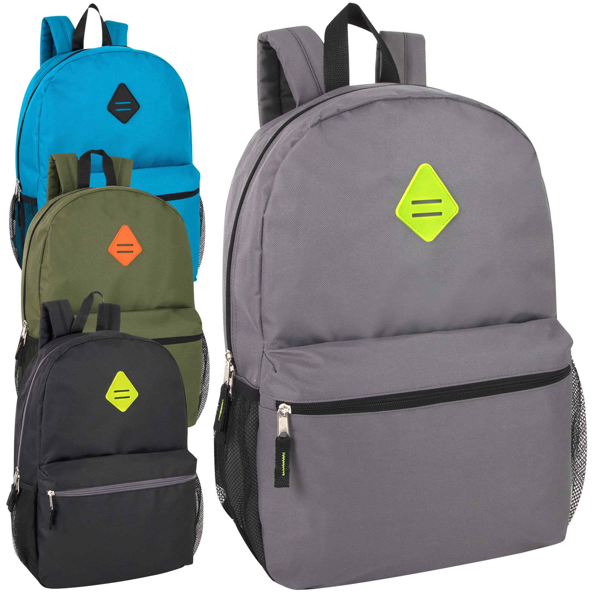 24-pack Bulk 19" Lash Tab Backpack w Side Mesh Pockets - 4 Colors ...