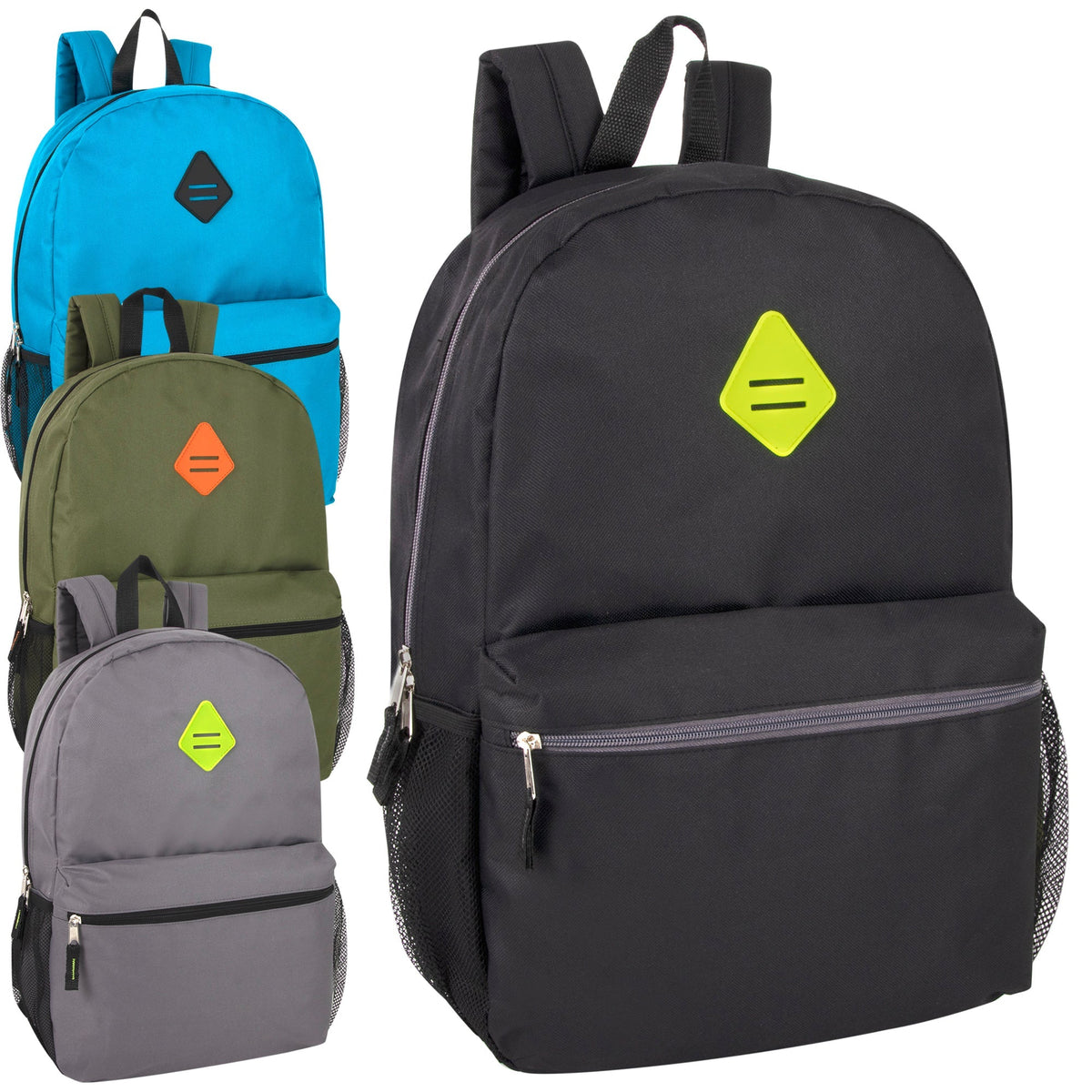 19 Inch Lash Tab Backpack w Side Mesh Pockets - Single Colors ...