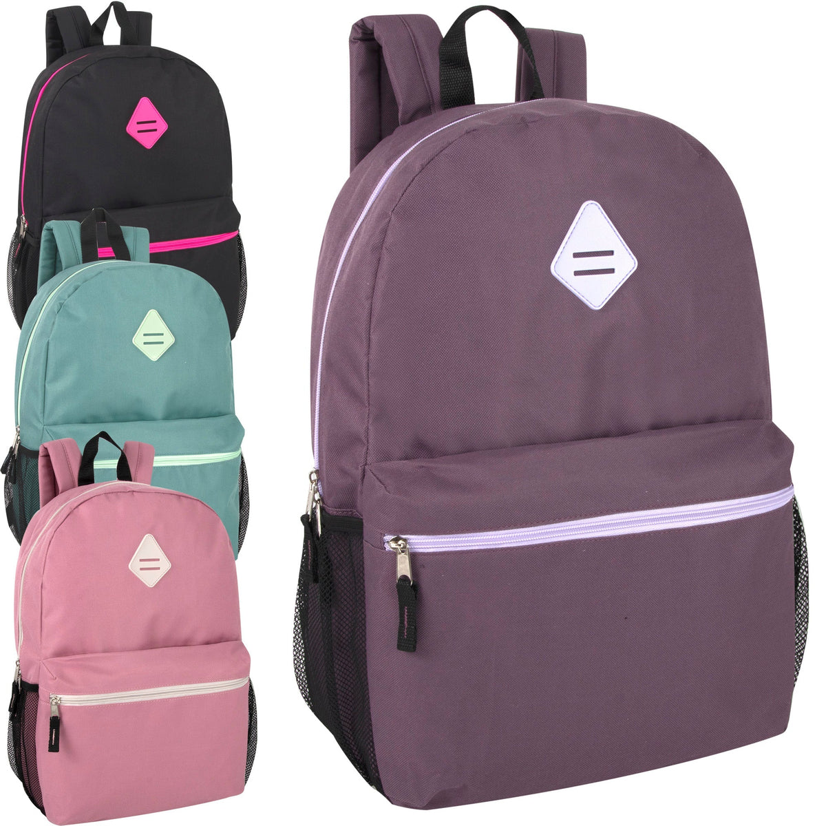 19 Inch Lash Tab Backpack w Side Mesh Pockets - Girls 4-Colors ...