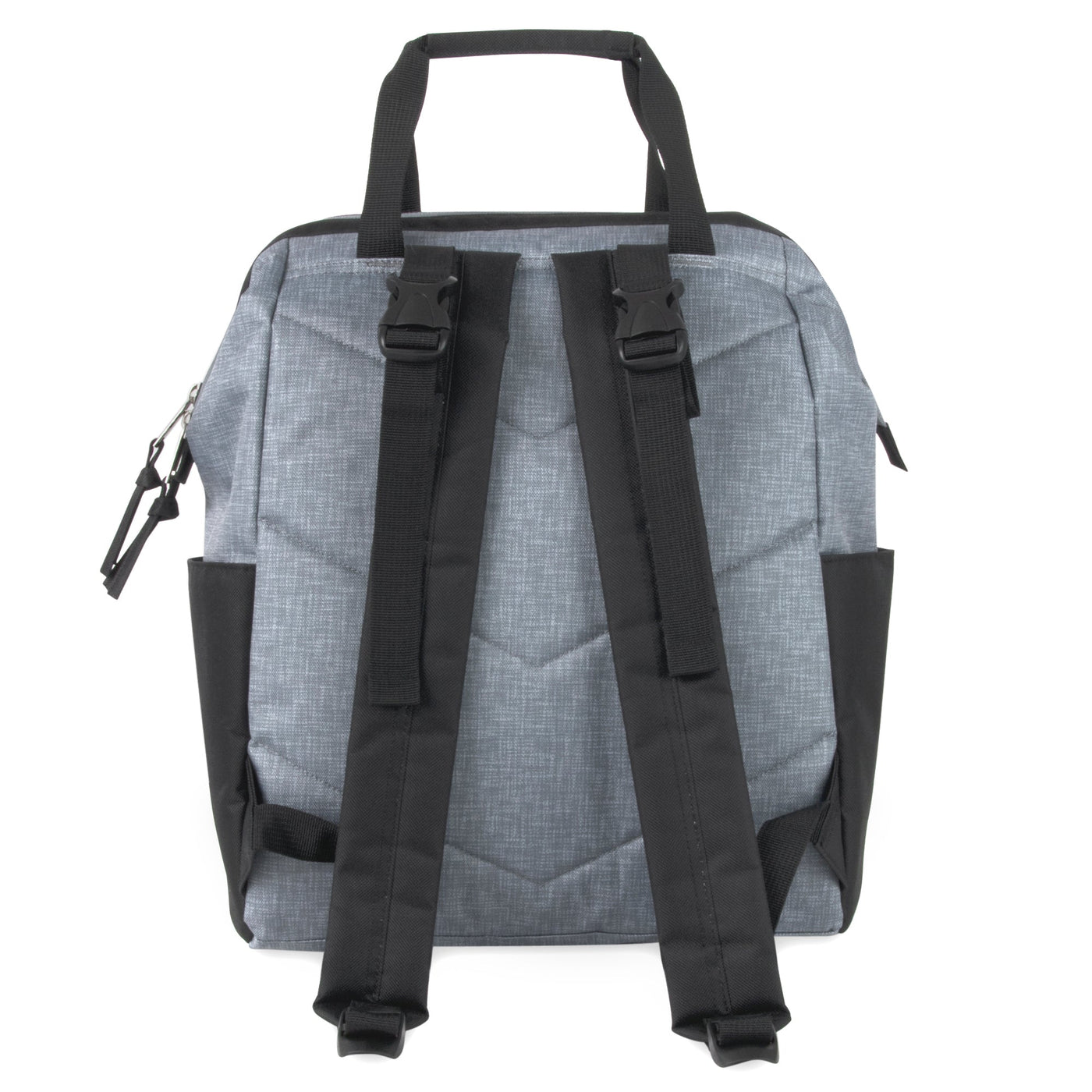 12-pack Bulk Baby Essentials Quilted Diaper Backpack Set - Black/Grey ...