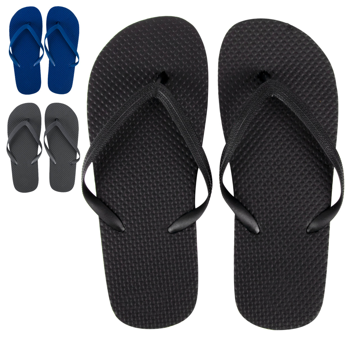 50-pack Bulk Men's Flip Flops - Assorted or Single Colors — BagsInBulk.com