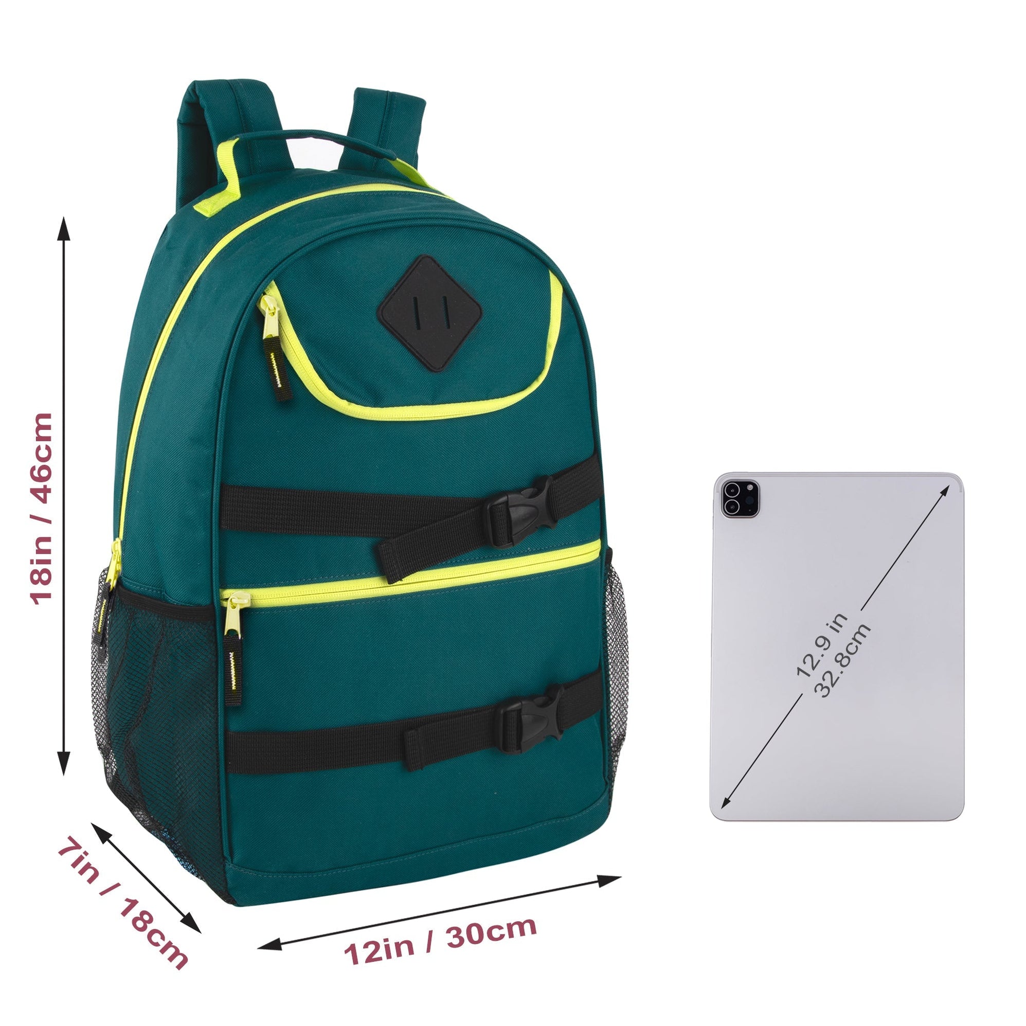 24-pack Bulk 18" Double Buckle Backpack - Dark Colors — BagsInBulk.com
