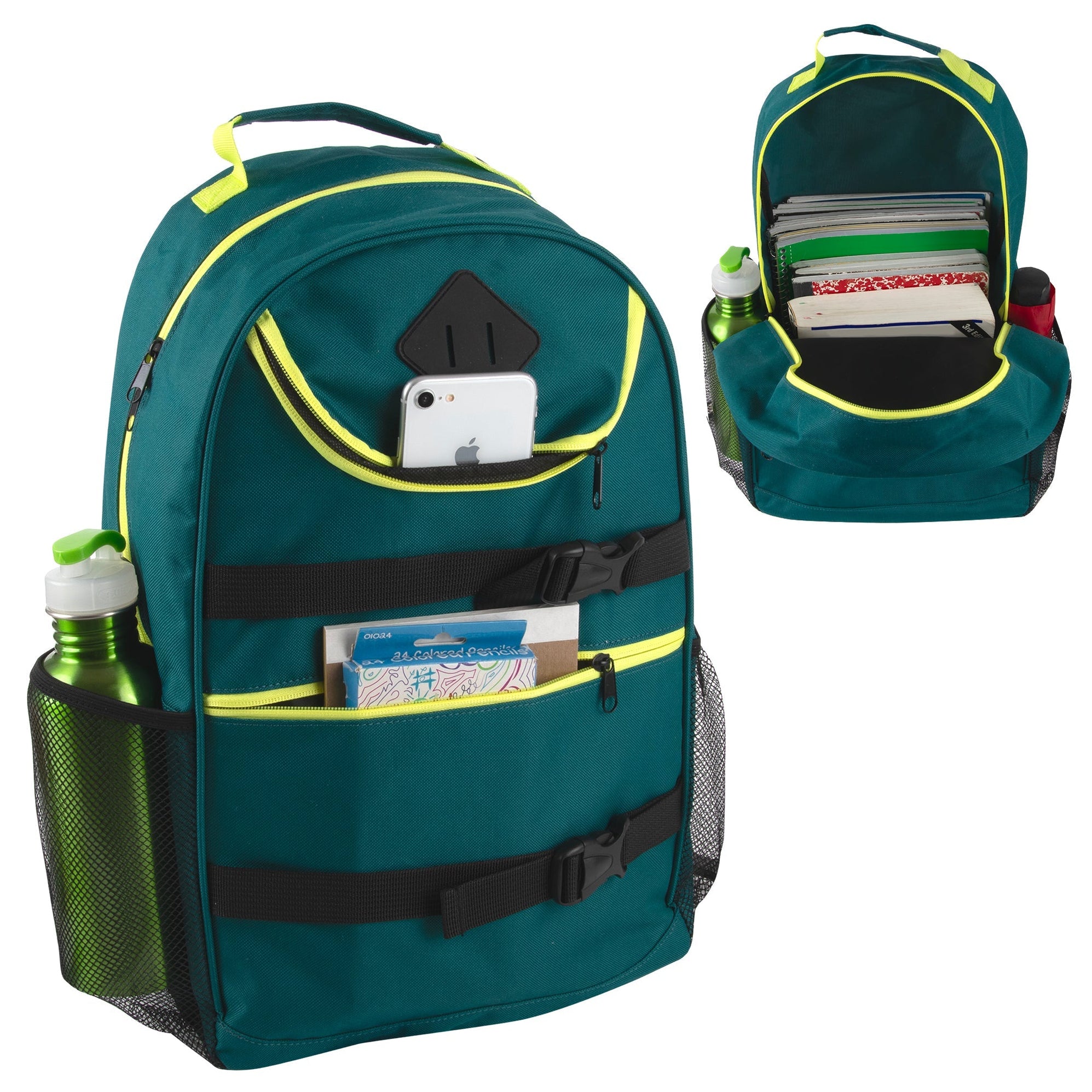 24-pack Bulk 18" Double Buckle Backpack - Dark Colors — BagsInBulk.com