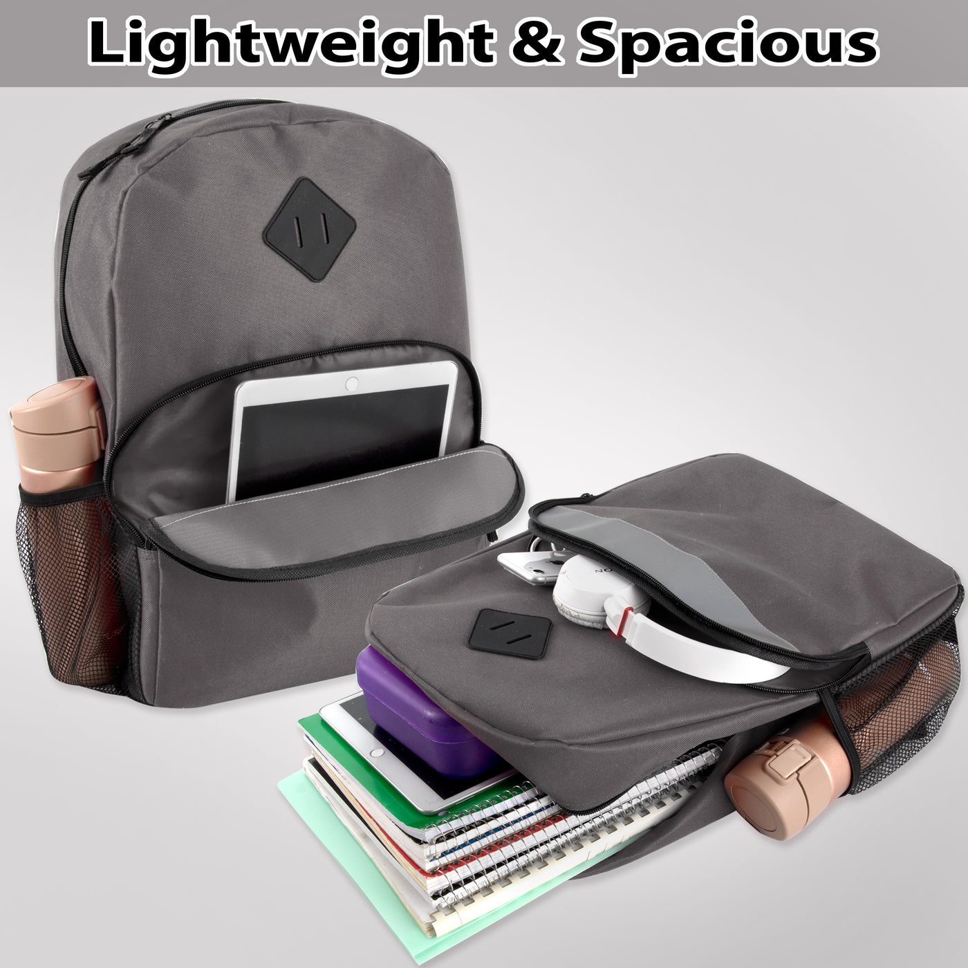 24-pack Bulk 17" Safety Reflective Backpack with Side Pocket ...