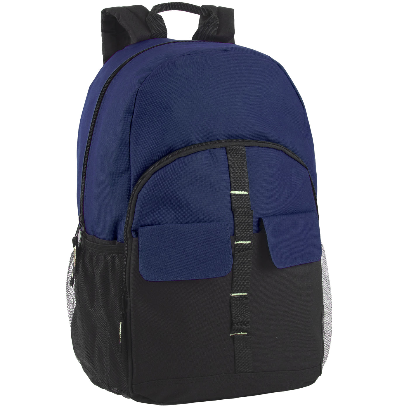 24-pack Bulk 18" Double Flap Daisy Chain Backpack - 3 Dark Colors ...