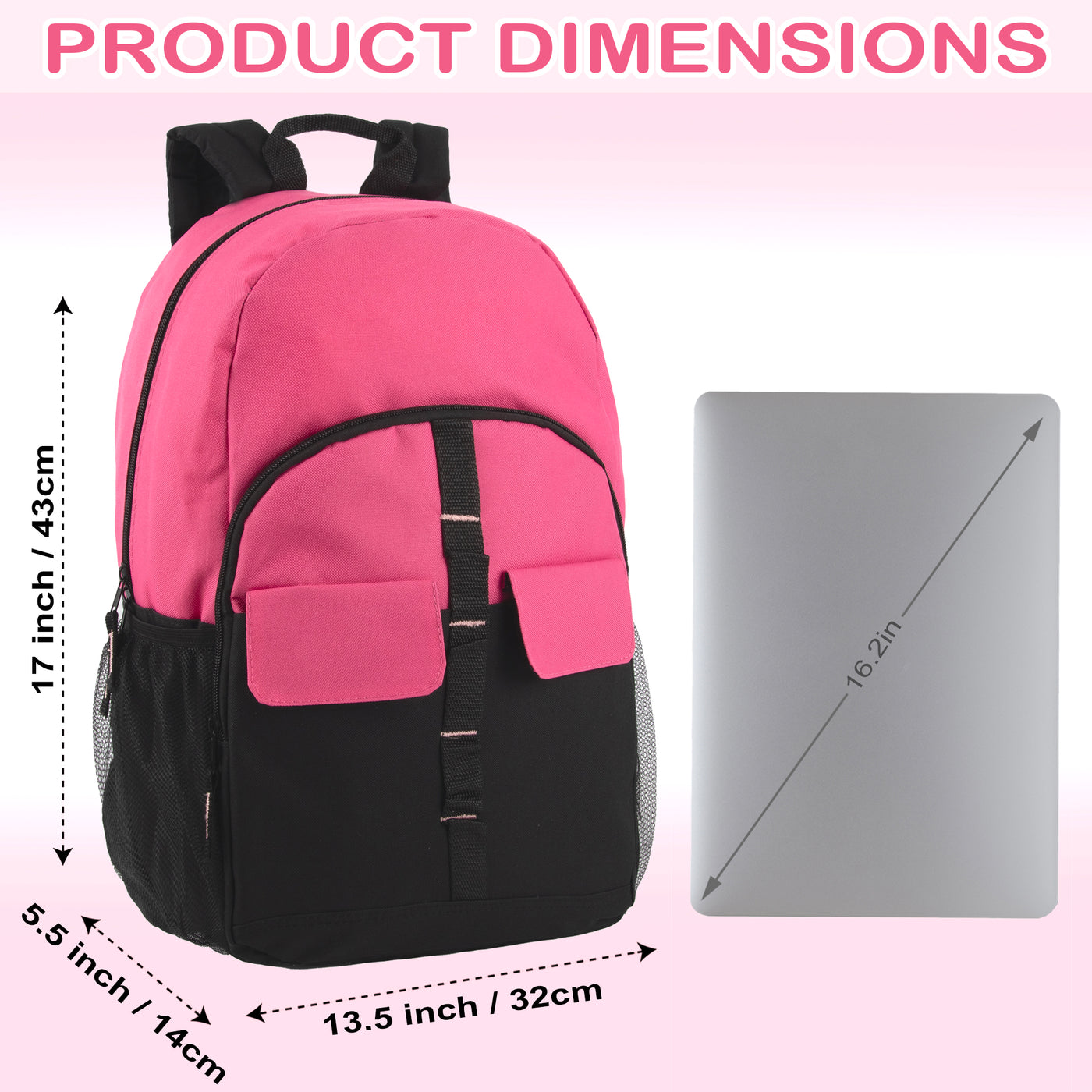 24-pack Bulk 18" Double Flap Daisy Chain Backpack - 3 Pastel Colors ...