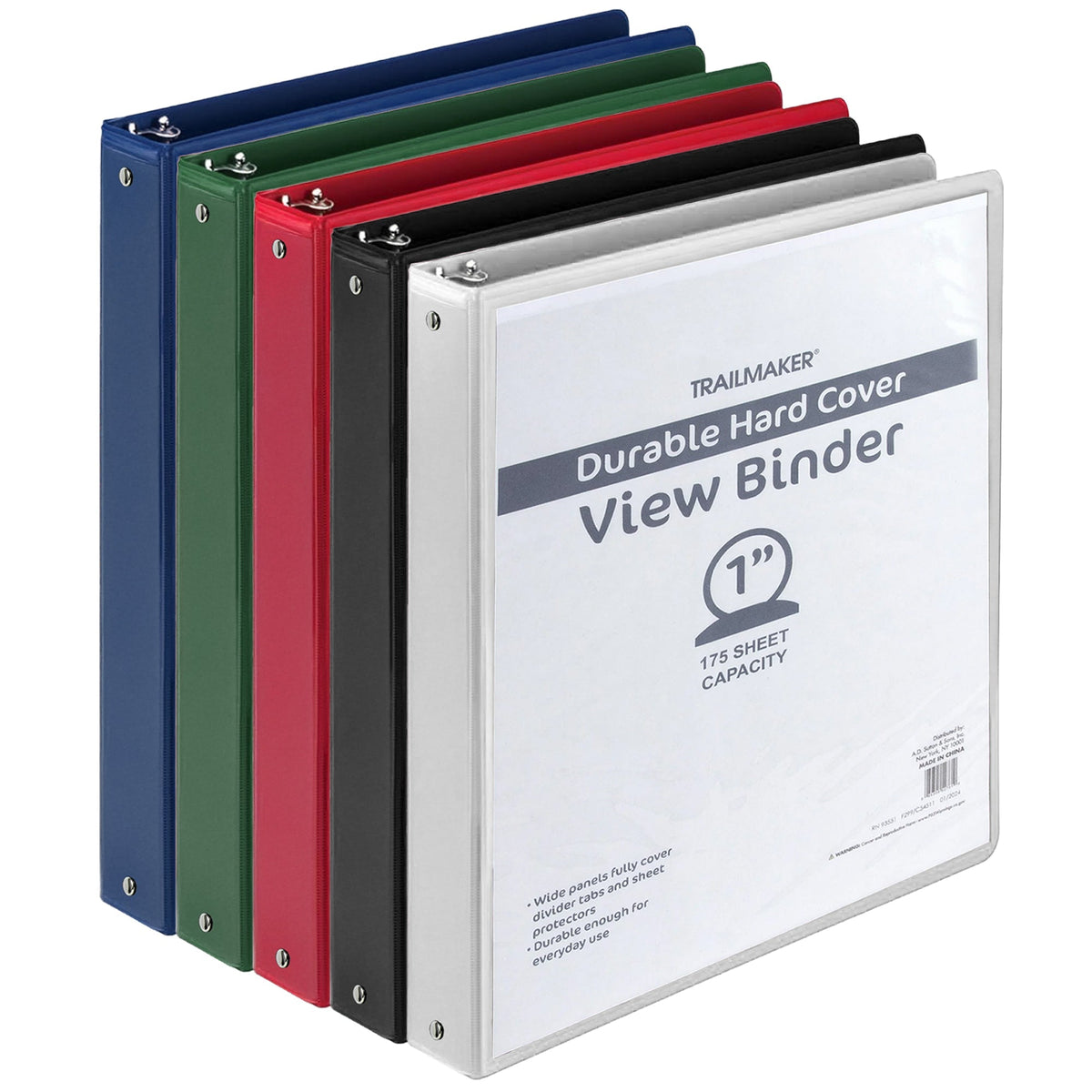 50-pack Bulk 1" Hard Cover 3-Ring Binders — BagsInBulk.com