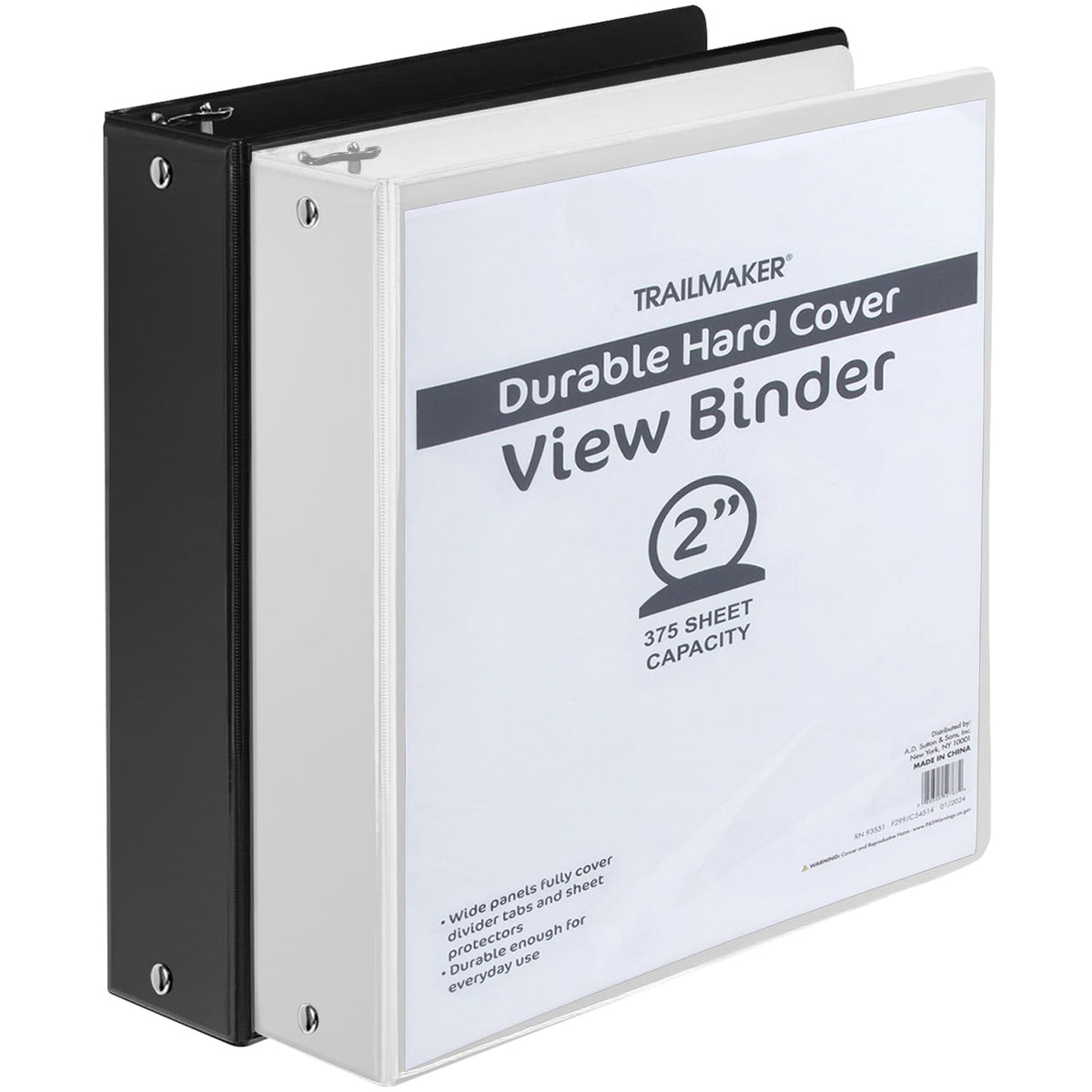 50-pack Bulk 2" Hard Cover 3-Ring Binders — BagsInBulk.com