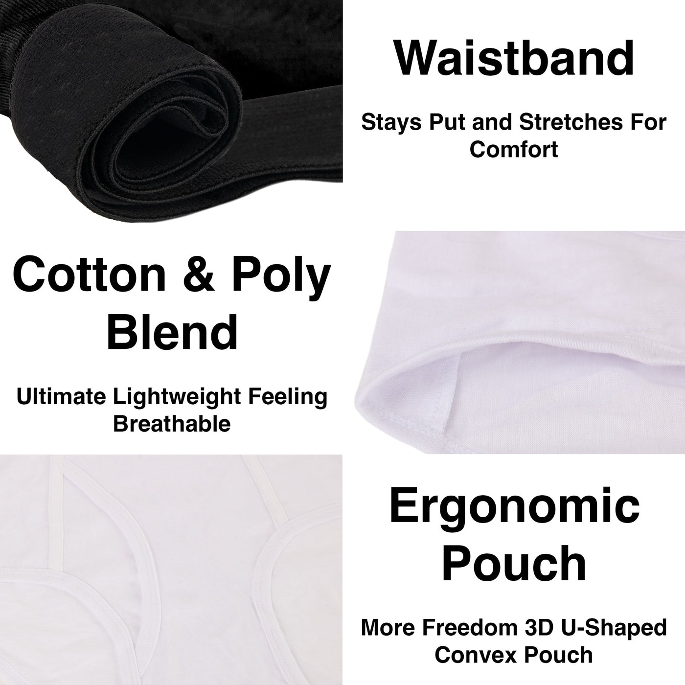 50-pack Bulk Men's Boxer Briefs - 3 Colors — BagsInBulk.com